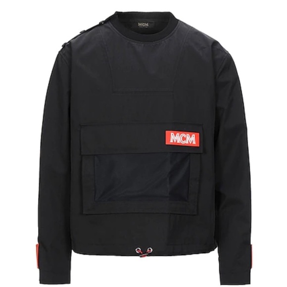 MCM | Sweaters | Mcm Mens Logo Monogram Pocket Pouch Windbreaker Pull ...